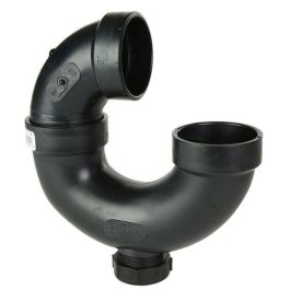 ABS DWV P-Trap With Cleanout - 2" - HUB - Black | Materiaux Pont Masson