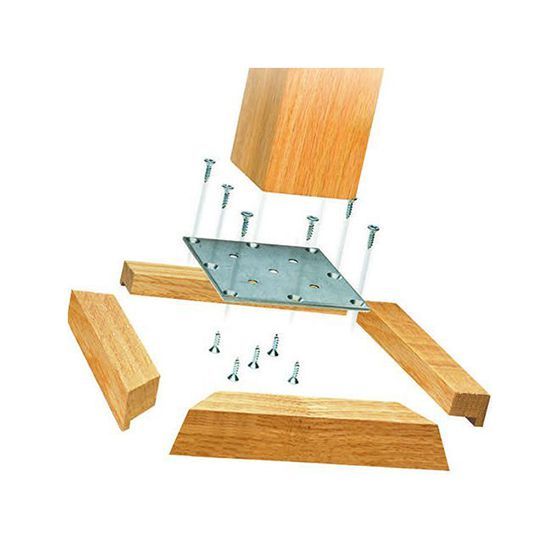 Square Mounting Plate 6 in for Stair Newel Post - Maple | Materiaux ...